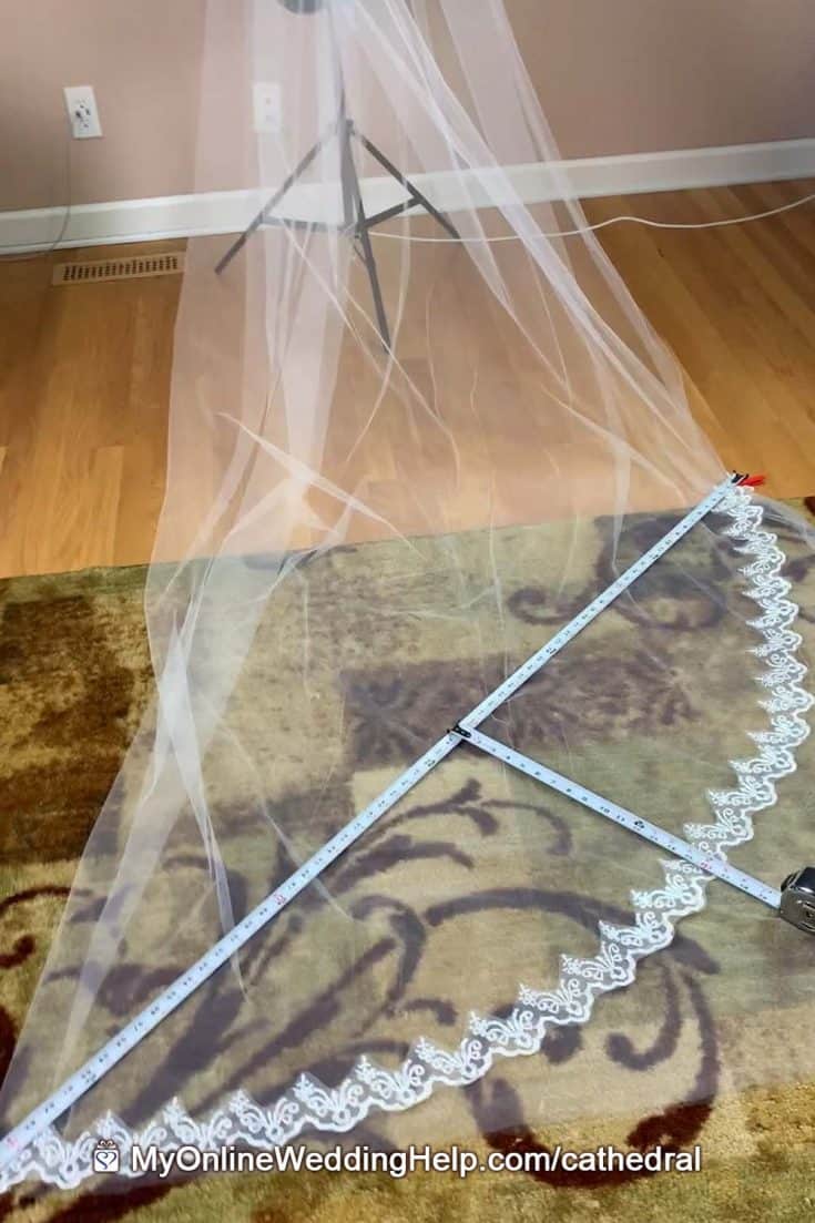 How to Make a Cathedral Veil with Lace Trim (Detachable 2 Tiers) - My ...