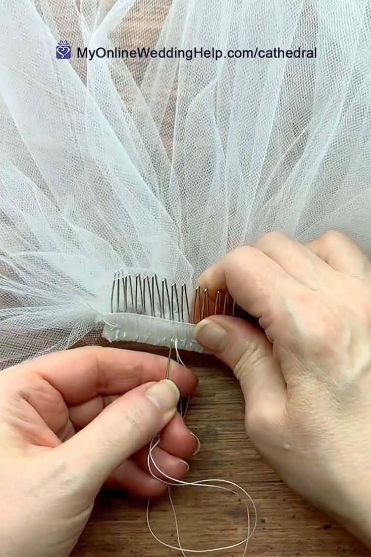 How to Make a Cathedral Veil with Lace Trim (Detachable 2 Tiers) - My ...